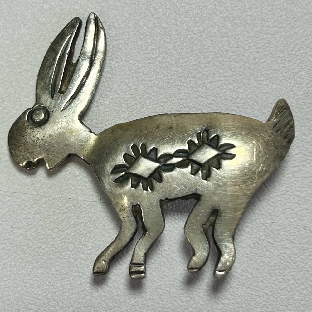 Rare Vintage Native Navajo Bunny Rabbit Etched Old St… - Gem